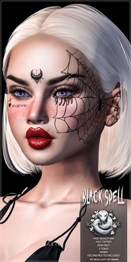Second Life Marketplace - [SCALETTA] Black Spell Tattoo